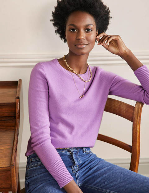 Pull col rond en cachemire - Violet africain | Boden FR