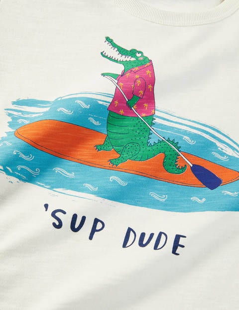 Graphic Pun T-shirt - Ivory Sup Dude | Boden UK
