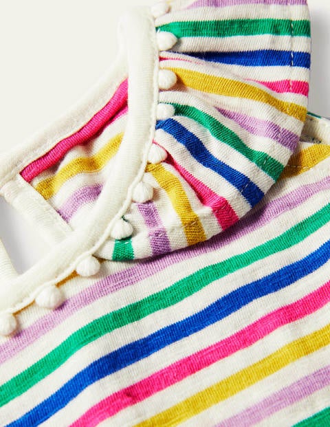 Charlie Pom Jersey Vest - Multi Stripe | Boden UK