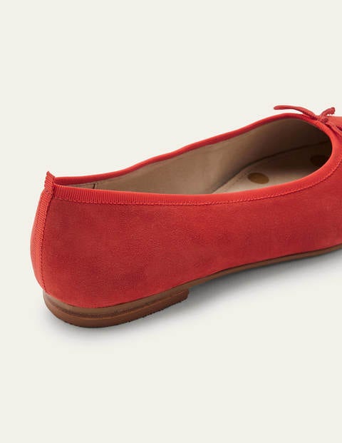 High Cut Ballerinas - Cherry Red Suede | Boden US