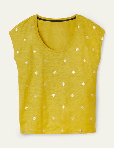 Fun Voop Tee - Chartreuse, Coral Tile | Boden UK