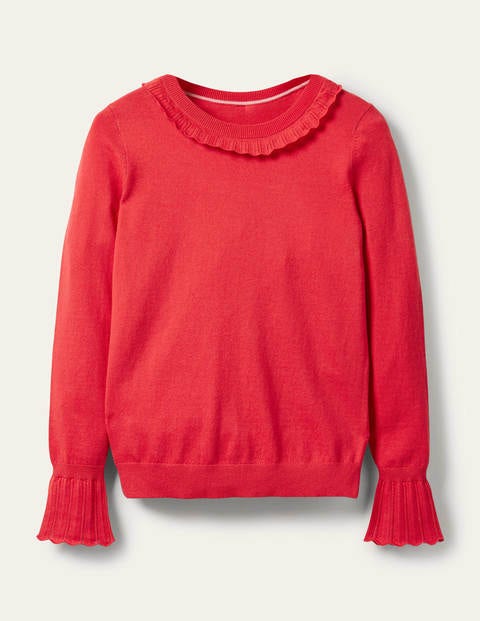 Aimee Pointelle Sweater - Bright Red | Boden US