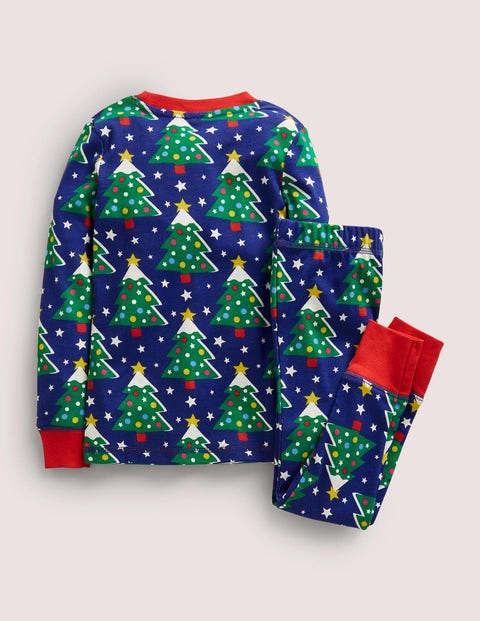 Snug Glow-in-the-dark Pajamas - Starboard Christmas Trees | Boden US