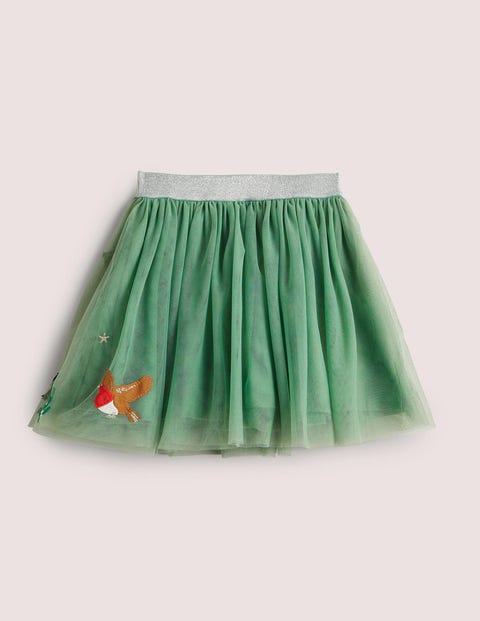 Tüllrock mit Applikation - Zultanitgrün, Rotkehlchen | Boden DE