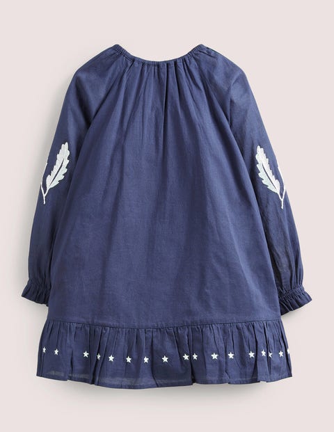 Kleid Mit Puffärmeln Und Stickerei Schuluniform Navy Boden At