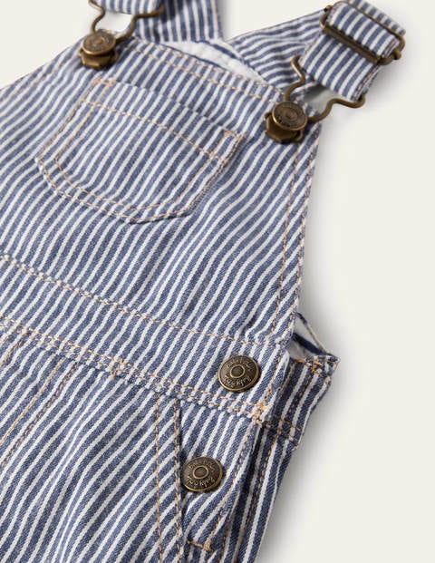 Patch Pocket Overalls - Ivory/Georgian Blue Ticking | Boden US