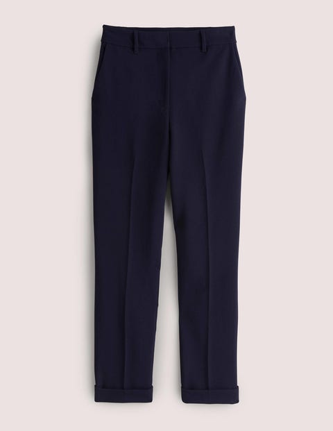 Tailored Turn Up Trousers Navy Boden Us