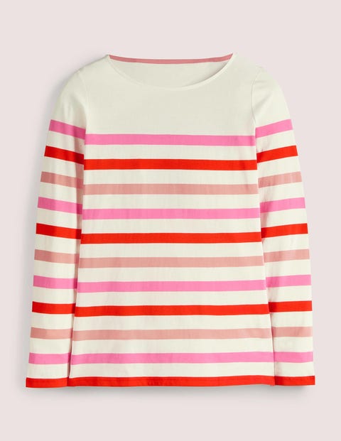 Ella Long Sleeve Breton - Multi Pink Stripe | Boden US