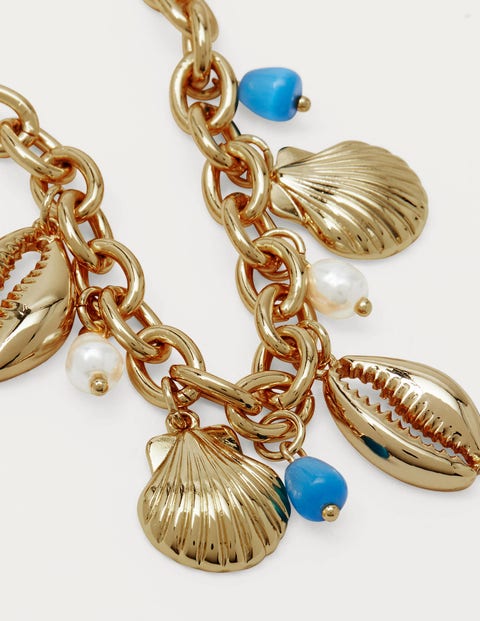 Shell Charm Bracelet - Gold | Boden UK