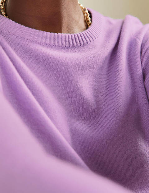 Pull col rond en cachemire - Violet africain | Boden FR