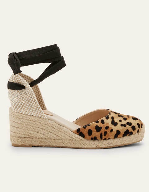 Cassie Espadrille Wedges - Neutral Leopard | Boden US