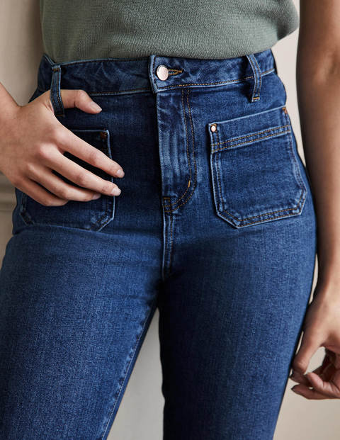Patch Pocket Straight Jeans - Mid Vintage | Boden US