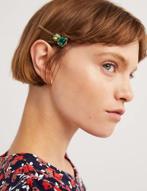 3 Pack Jewel Hair Slides - Pink | Boden US