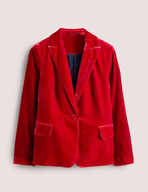 Blazer décontracté en velours - Velours rouge | Boden FR