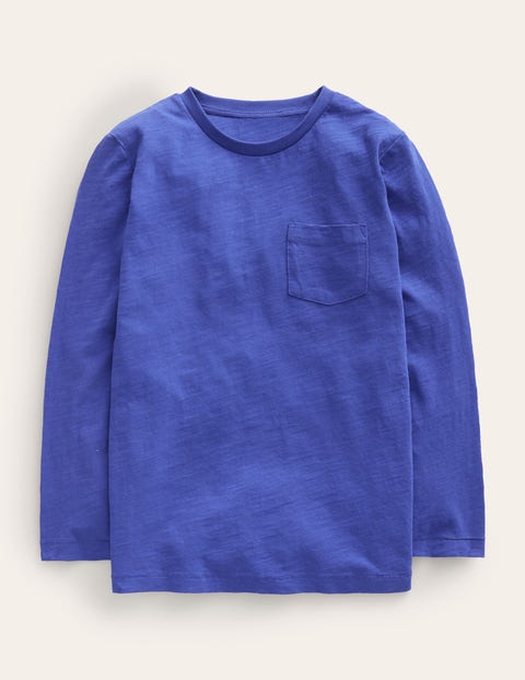 Long-sleeved Washed T-shirt - Bright Blue | Boden EU