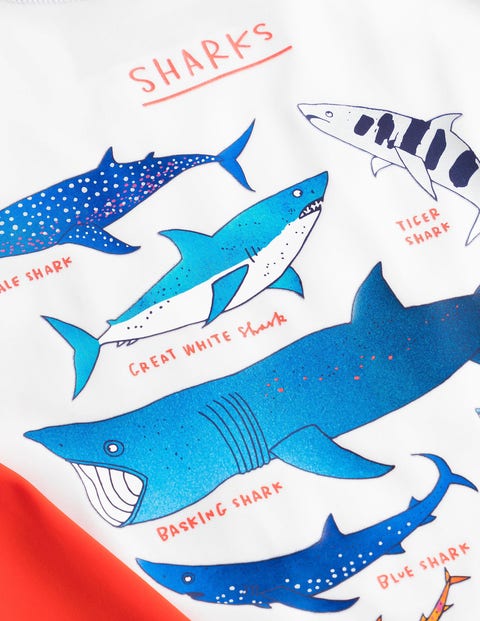 Fun Rash Vest - Foil Sharks | Boden UK