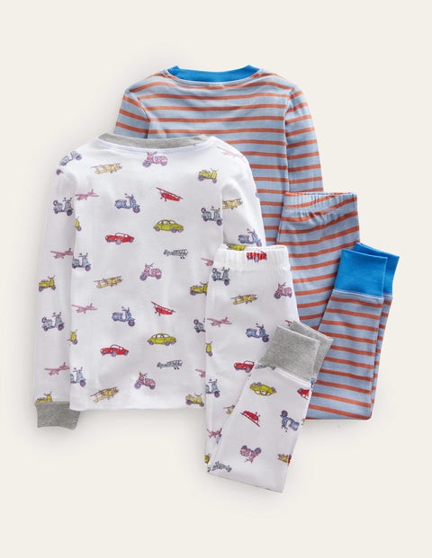 Snug Twin Pack Long Pyjamas - Vehicles | Boden UK
