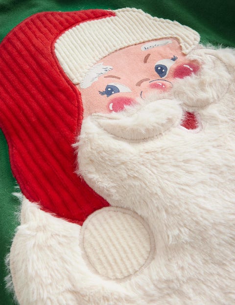 Mock Sleeve Santa T-shirt - Safari Green Santa | Boden EU