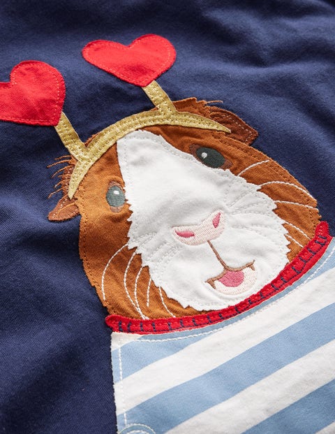 Guinea Pig Logo Top - Magazine Blue Guinea Pig | Boden UK