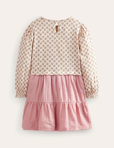 Jersey Woven Mix Dress - Almond Pink | Boden UK