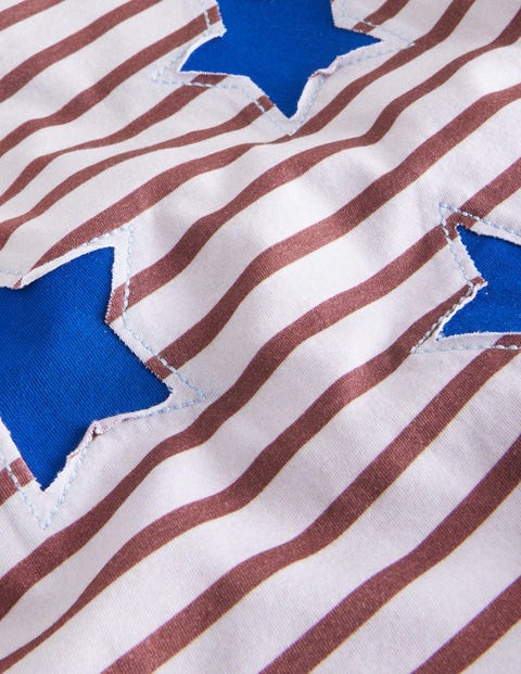 Reverse Appliqué T-shirt - Red/Ivory Stars | Boden UK