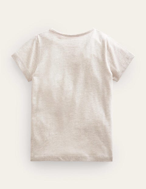 Logo Educational T-shirt - Oatmeal Marl Butterfly | Boden UK