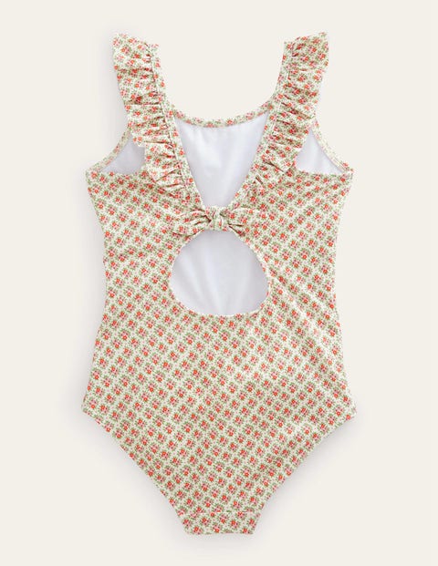 Tie Back Frilly Swimsuit - Vanilla Pod Micro Flower Bunch | Boden US