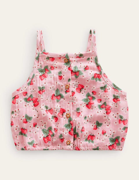 Doublecloth Crop Top - French Pink Strawberry | Boden US