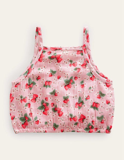 Doublecloth Crop Top - French Pink Strawberry | Boden US