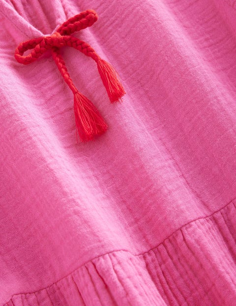 Double Cloth Tiered Dress Festival Pink Boden Uk