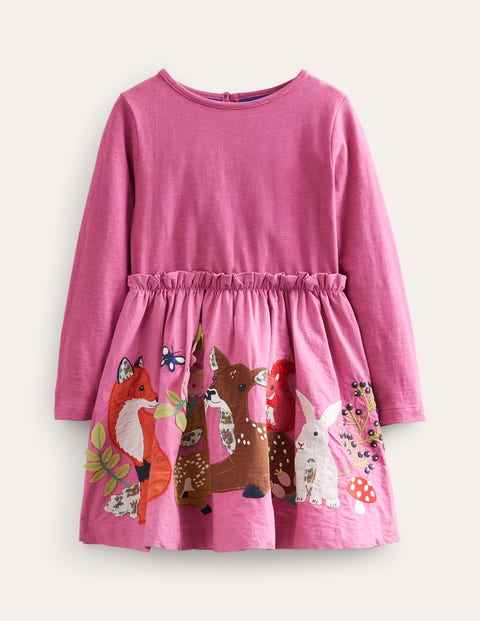 Jersey Woven Applique Dress - Teacup Pink | Boden US