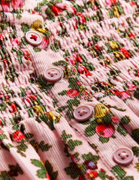 Gerafftes Cordkleid - Französisches Rosa Apfelgarten | Boden DE