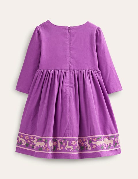 Besticktes Kleid aus Cord - Blauregen-Lila Floral | Boden DE