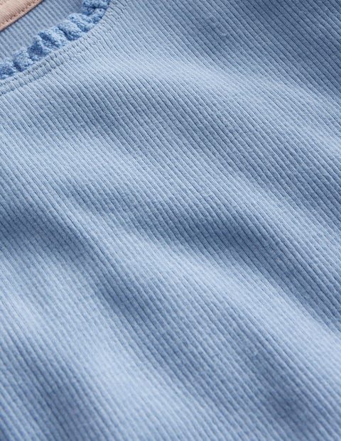 Ribbed Long Sleeve T-Shirt - Dusk Blue | Boden UK