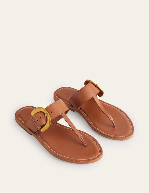 Buckled Toe-Post Sandals - Tan | Boden EU