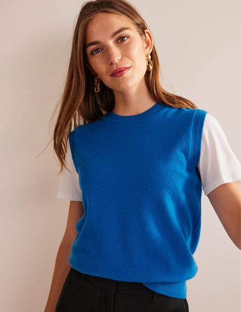Eva Cashmere Tank - Cyan | Boden US