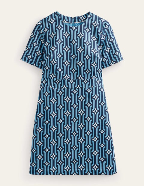 Cotton Mini Shift Dress - Geo | Boden US