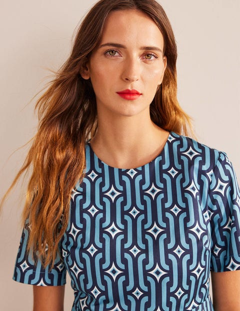 Cotton Mini Shift Dress - Geo | Boden US