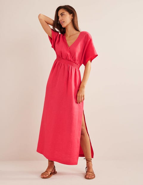 Linen Kaftan Maxi Dress - Coral Sunset | Boden US Linen Kaftan Maxi Dress - Coral Sunset | Boden US