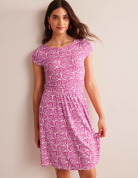 Amelie Jersey Dress Phlox Pink Oak Terrace Boden Eu