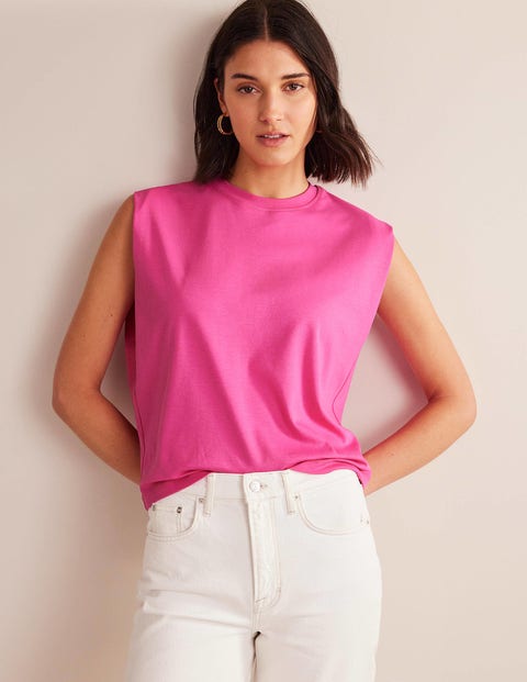 Perfect Cotton Sleeveless Top - Fuchsia Fedora | Boden UK
