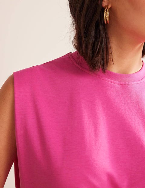 Perfect Cotton Sleeveless Top - Fuchsia Fedora | Boden UK