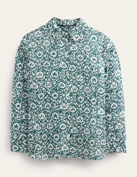 Boden New Linen Shirt Green, Enchanting Bloom Women | ModeSens