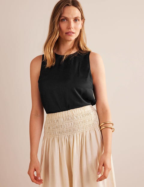 Silk Blend Shell Top - Black | Boden UK