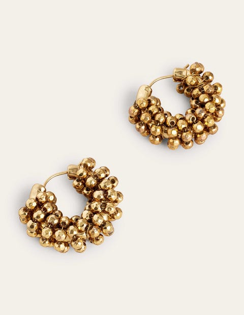 Beady Cluster Hoops - Gold | Boden UK