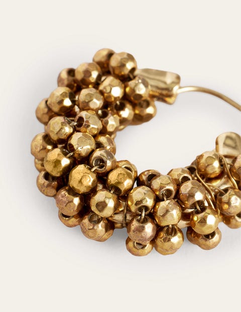 Beady Cluster Hoops - Gold | Boden UK