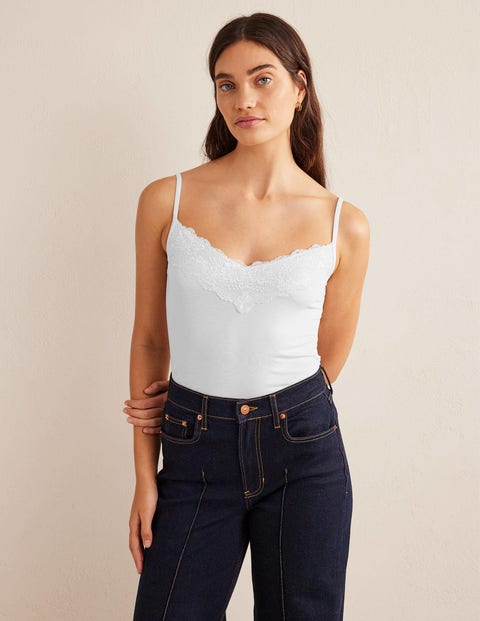 Lace Cami Top - White | Boden UK