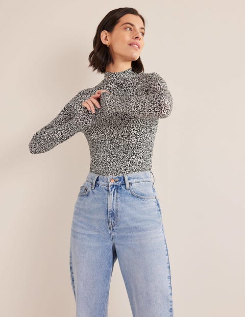 Top à col montant en jersey - Noir, tournesol | Boden FR