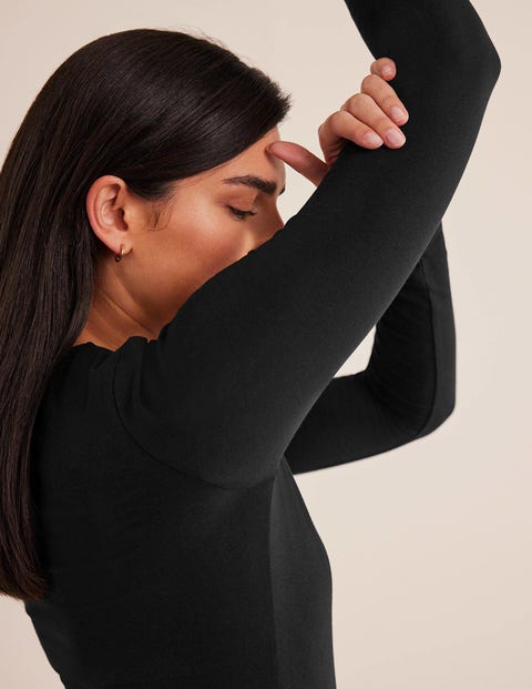 Double Layer Scoop Neck Top Black Boden Eu