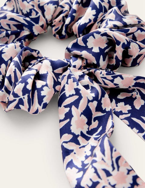 Scarf Hair Scrunchie - French Navy, Abstract Vine | Boden UK